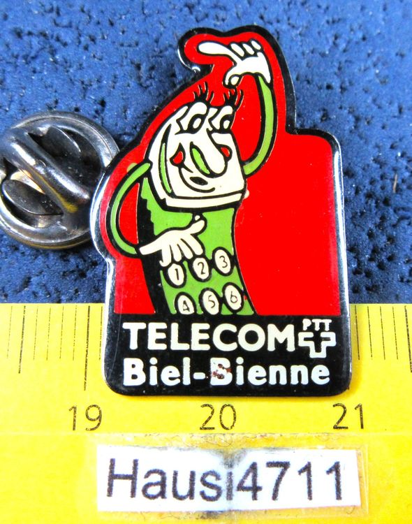 PTT SCHWEIZ BIEL-BIENNE TELECOM PIN GLASIERT (Gebraucht) in Ettingen ...