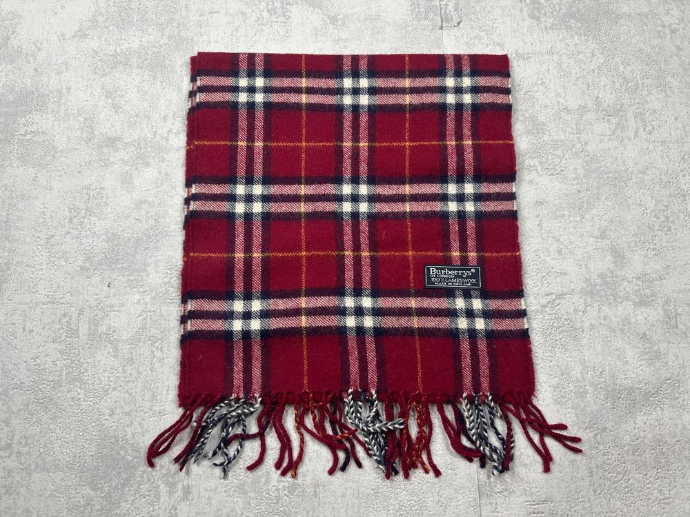 Écharpe Burberry's vintage Bordeaux en Laine / Schal / Scarf (Neuf ...