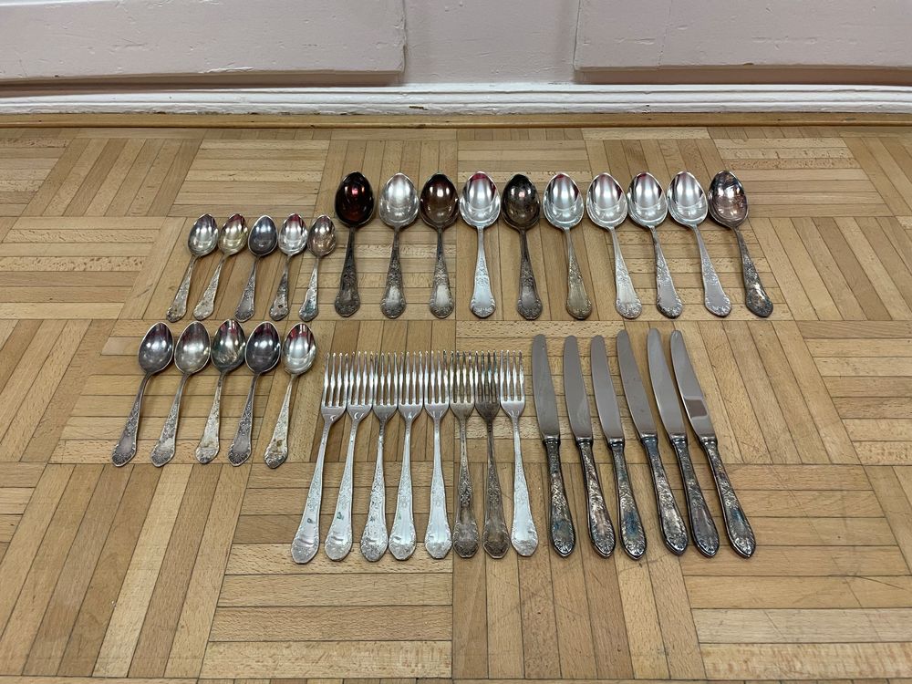 Rokoko Tafelbesteck versilbert antikes Besteck Silberbesteck | Kaufen auf Ricardo