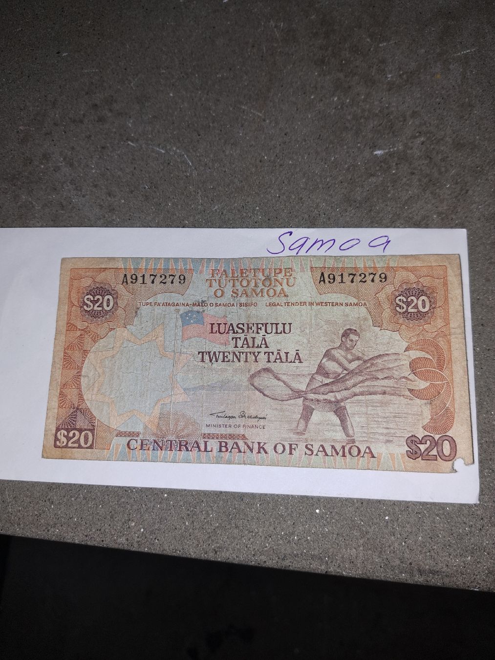 Samoa 20 Tala Banknote, (Gebraucht) in Kölliken für CHF 25 – mit ...