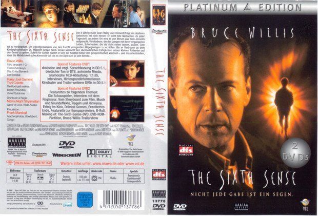 The Sixth Sense (mit Bruce Willis) 2 DVD (Gebraucht) in Horw für CHF 0. ...
