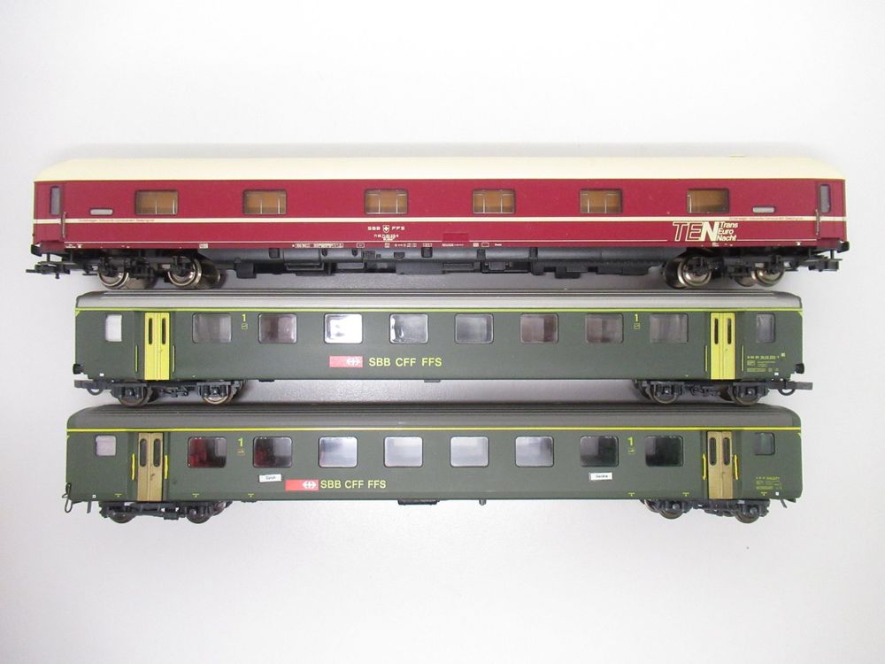 Roco 45078+44341+44329 2x 1.Kl + Schlafwagen TEN SBB DC H0 | Kaufen auf ...