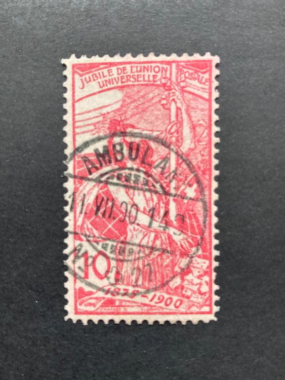 Schweiz 1900 UPU 10 Rp. Vollstempel AMBULANT 11.VII.00 143 (Gebraucht) in Liestal für CHF 1 ...