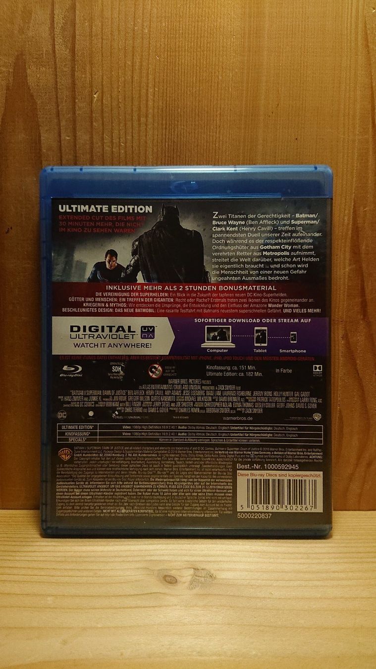 BATMAN V SUPERMAN dawn of justice Blu-Ray (Gebraucht) in Wilderswil für ...