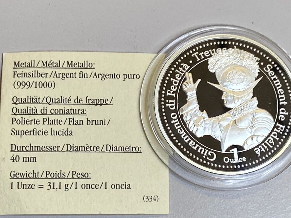 1 Unze Silber Schweizer Garde | Kaufen auf Ricardo