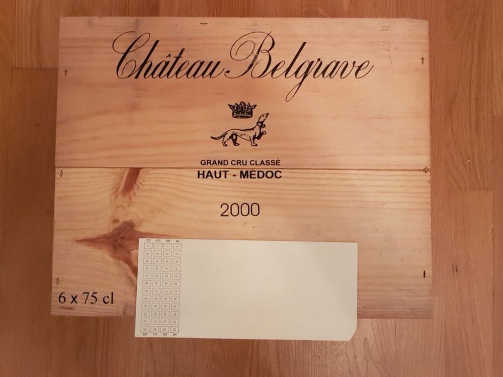 Château Bellgrave, 2000 Haute Médoc 6Fl. in orig. Holzkiste (Neu ...