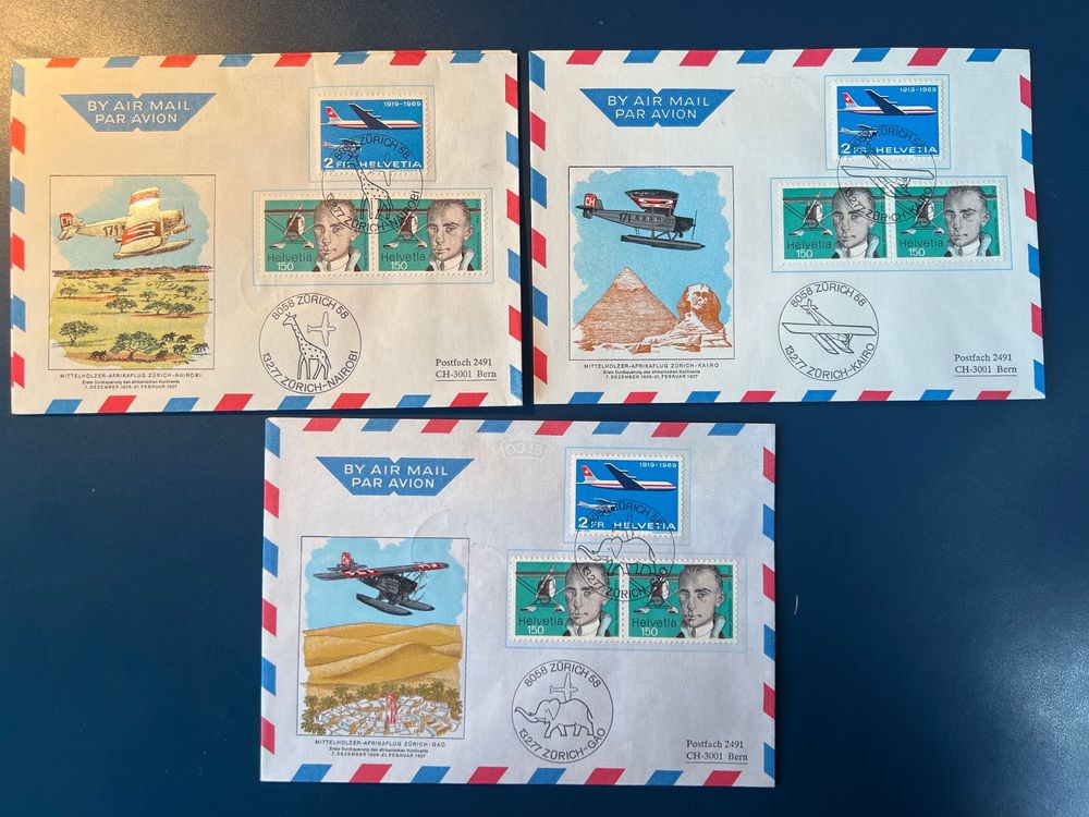 Luftpost, 1972, 3 Briefe, Mittelholzer, Kairo, Nairobi, Gao (Gebraucht ...