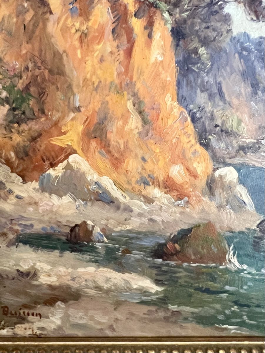 Belle peinture, huile sur bois, René Buisson, scène côtiere (D'occasion ...