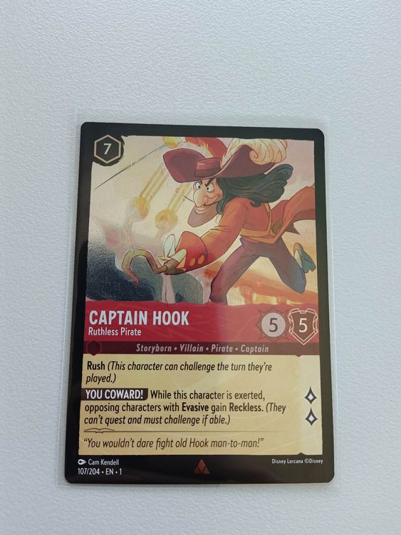 Lorcana - Captain Hook - HOLO Foil Karte Disney | Kaufen auf Ricardo
