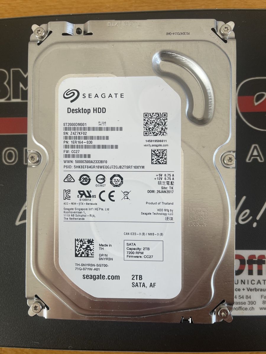 Seagate Desktop HDD 2TB, SATA! (Gebraucht) in Wängi für CHF 12 – nur ...