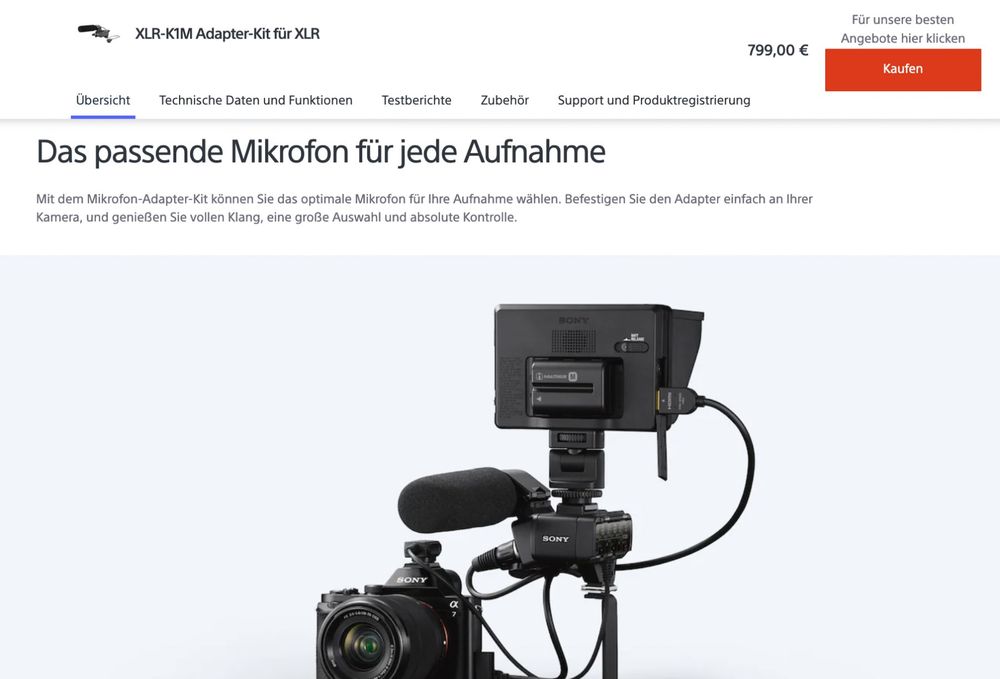 SONY XLR-K1M Kit für XLR Mikrofon SET XM1 A1M Microphone (Gebraucht) in ...