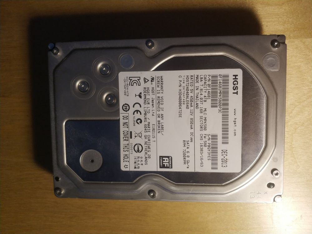 4 TB HDD - HGST Deskstar 7k4000 (Gebraucht) in Grellingen für CHF 25 ...