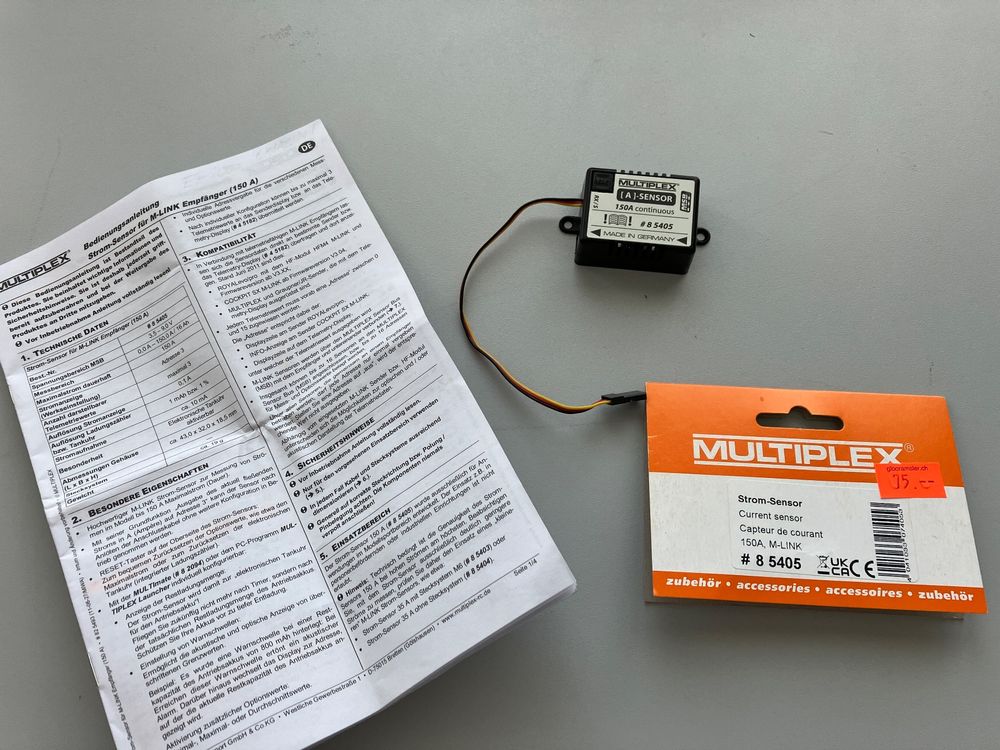 Strom Sensor Multiplex 150A M-Link (MSB) neuwertig (Neu (gemäss Beschreibung)) in Beinwil am See ...
