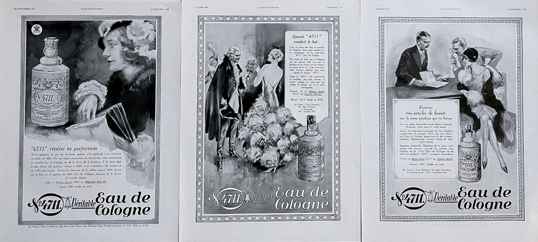 Eau de Cologne 4711 - 6 alte Werbungen / Publicités 1930/31 (Gebraucht ...