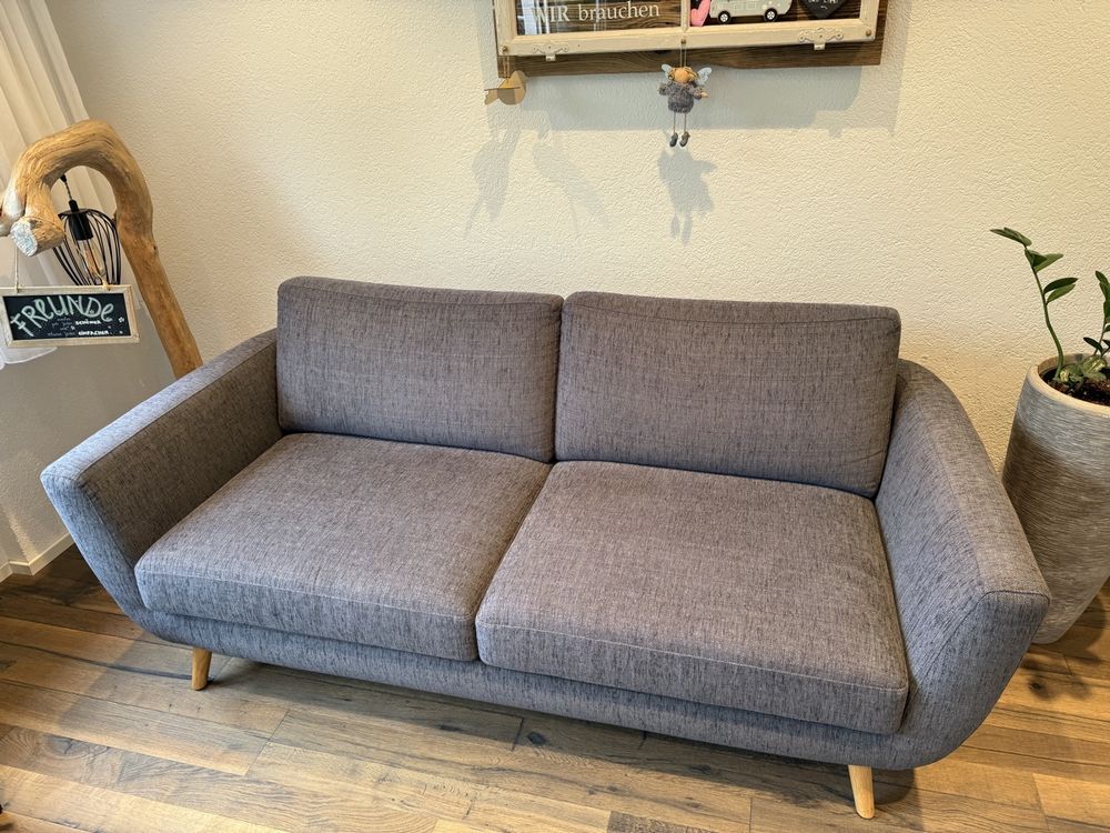 Gemütliches 2,5er Sofa im skandinavischen Design, Grau (Gebraucht) in ...