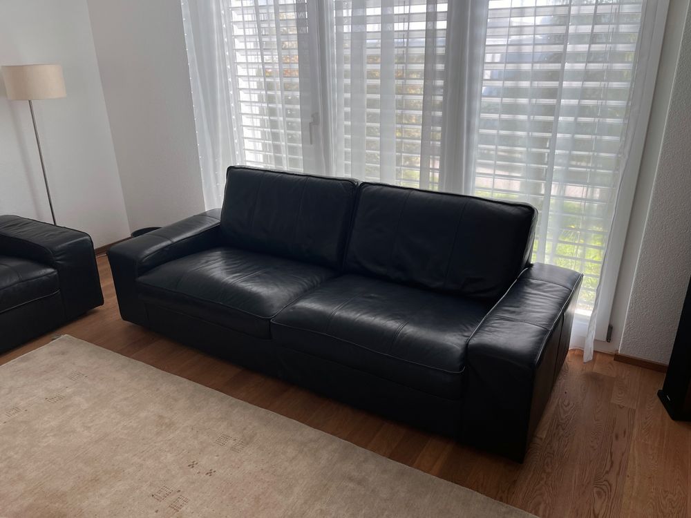 IKEA Kivik 3er Ledersofa schwarz | Kaufen auf Ricardo