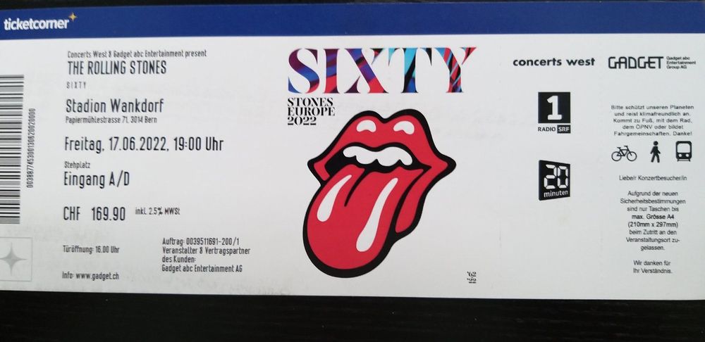 Rolling stones ticket | Kaufen auf Ricardo