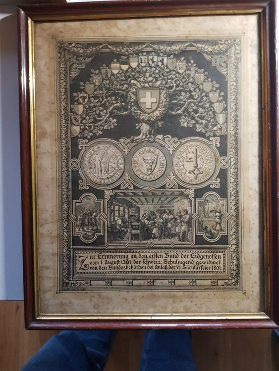 Bundesfeiertag zur Erinnerung 1891 Gemälde Bild Stich (Gebraucht) in Walterswil BE für CHF 45 ...