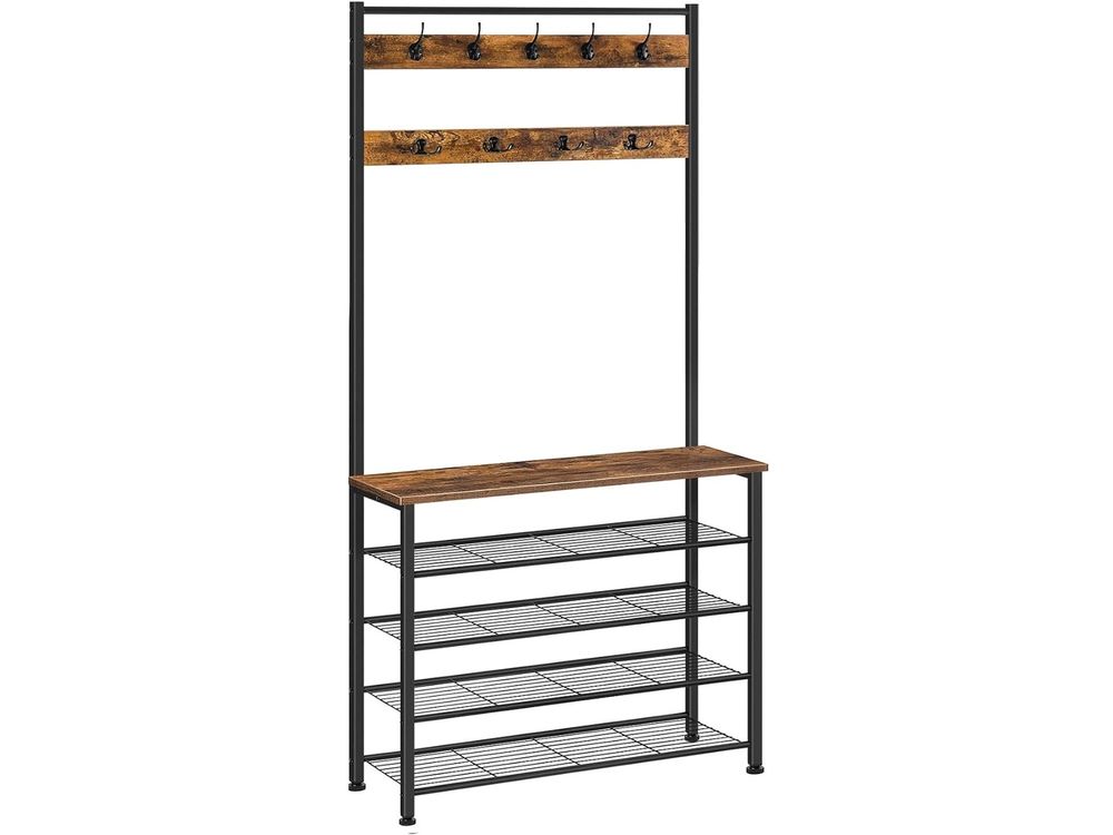 Garderobenständer mit 5 Ebenen, Schuhregal Garderobe vintage (Neu und originalverpackt) in ...