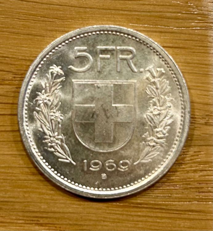 5 Franken Silbermünze 1969 (Gebraucht) in Hermetschwil-Staffeln für CHF 10 – mit Lieferung auf ...