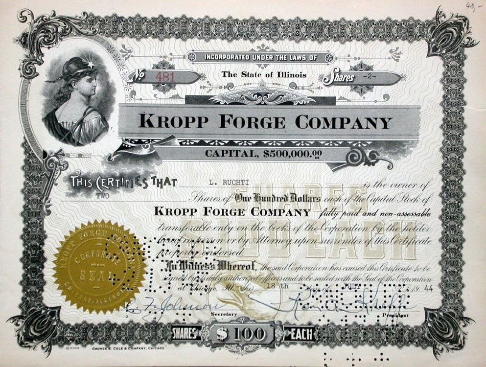Kropp Forge Company, Chicago - 1944 | Kaufen auf Ricardo