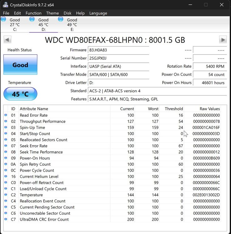 WD Red 8TB NAS Festplatte (WD80EFAX) – CMR – Top für NAS (Gebraucht) in ...