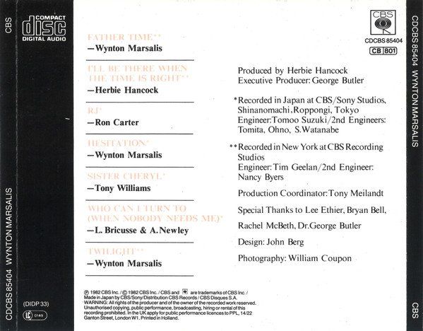 Wynton Marsalis with Herbie Hancock, Ron Carter, Jeff Watts, (D'occasion) à Unterbäch VS pour ...