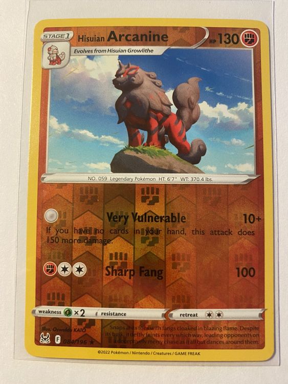 Pokemon Hisuian Arcanine 084/196 Reverse Holo Lost Origin EN | Kaufen auf Ricardo