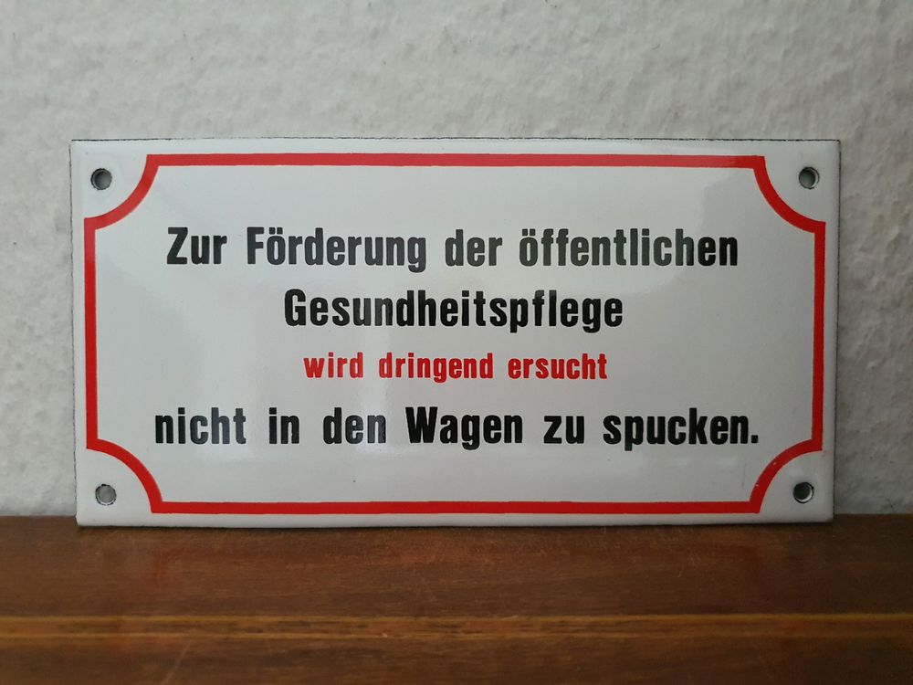 Emailschild Verboten spucken Bahn Zug Tram Emaille Schild (Neu (gemäss Beschreibung)) in ...