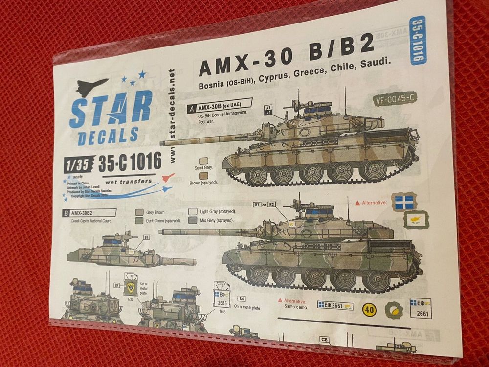 1/35 AMX-30 B/B2 DECALS (Neu und originalverpackt) in MÜHLEDORF/SO für ...