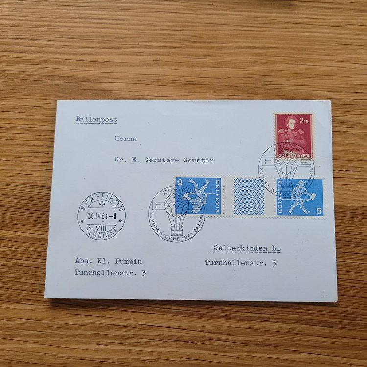 Ballonflug Zürich 1961 Pfäffikon (Gebraucht) in Biel/Bienne für CHF 1 – mit Lieferung auf ...