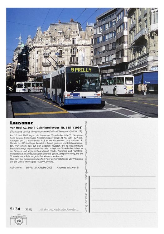 Lausanne Bel-Air TL Trolleybus Van Hool VMCV Vevey Montreux (Neu ...