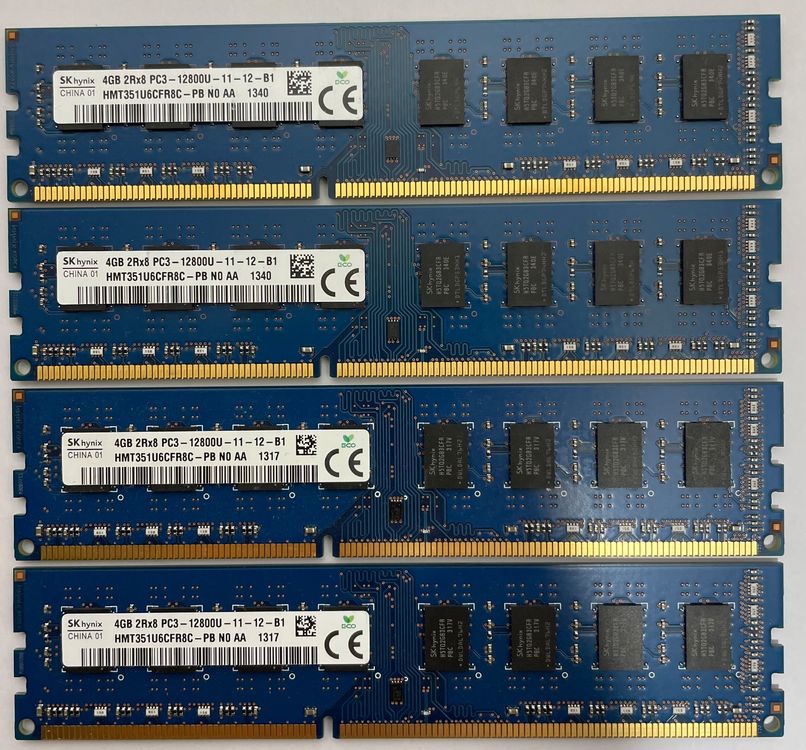Hynix 16GB Ram Kit 4x4GB DDR3 1600MHz PC3-12800 | Kaufen auf Ricardo
