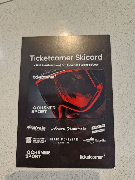 Ticketcorner Skicard + Skiticket Gutschein Ochsner Sport | Kaufen auf ...