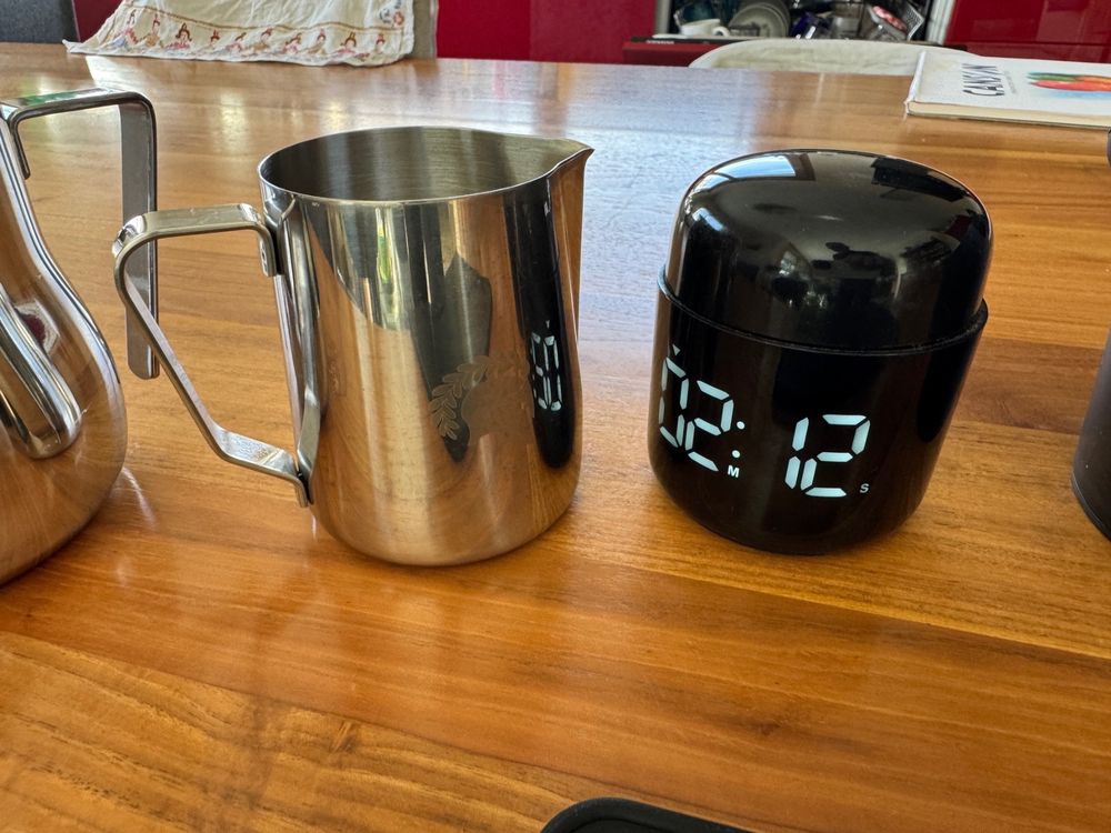 Barista Set: Milchkaennchen, Abklopfbox, Matte, Sekundenuhr (Gebraucht ...