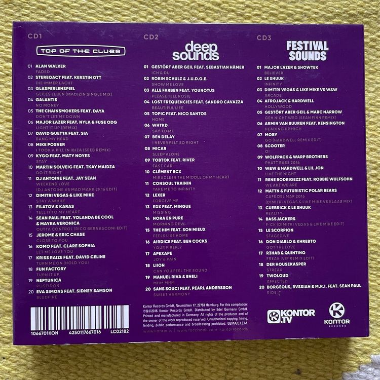 KONTOR-3CD BOX SET THE BIGGEST HITS OF THE YEAR MMXVI (Gebraucht) in ...