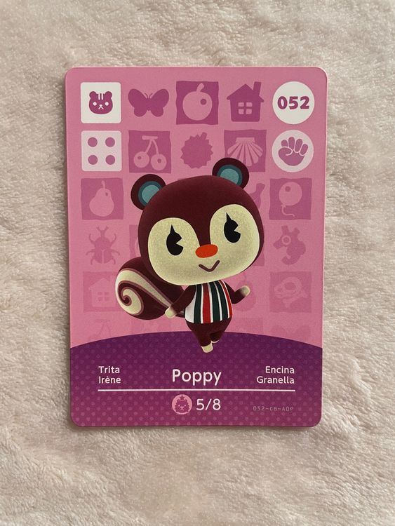Animal Crossing Amiibokarte - Poppy - 052 (Neu (gemäss Beschreibung ...