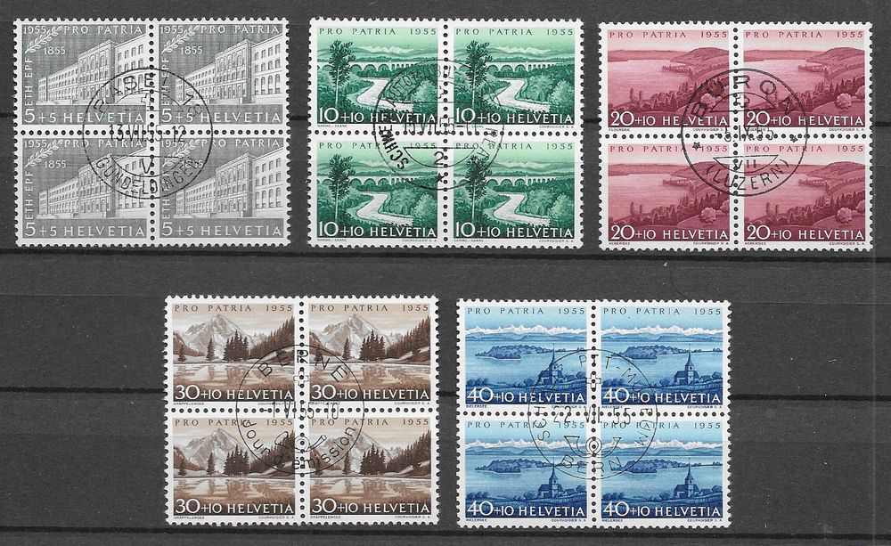 1955: Pro Patria Viererblock Serie Nr.71-75 gest. (Gebraucht) in ...