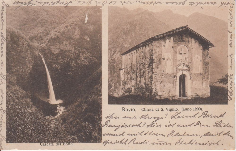 AK Rovio, cascata del Botto e Chiesa S. Vigilio 1910 | Kaufen auf Ricardo