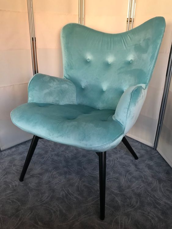 Sessel PARMA Samtstoff türkis (Neu (gemäss Beschreibung)) in ...