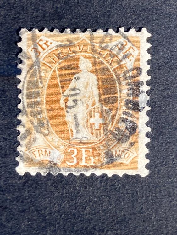 CH 1905 stehende Helvetia 3Fr Vollstempel COLOMBIER 13.VII. (Gebraucht) in Liestal für CHF 2 ...
