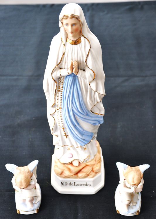 Statue N.D.de Lourdes und 2 Engel ca.80 Jahre alt, intakt! (Gebraucht ...
