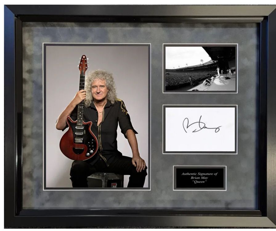 Queen Rock Legend Brian May schönes signiertes & gerahmt | Kaufen auf ...
