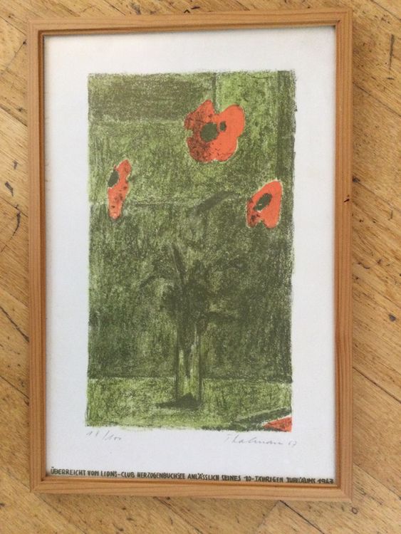 Lithografie Mohnblumen signiert P. Thalmann Enkel Cuno Amiet | Kaufen auf Ricardo