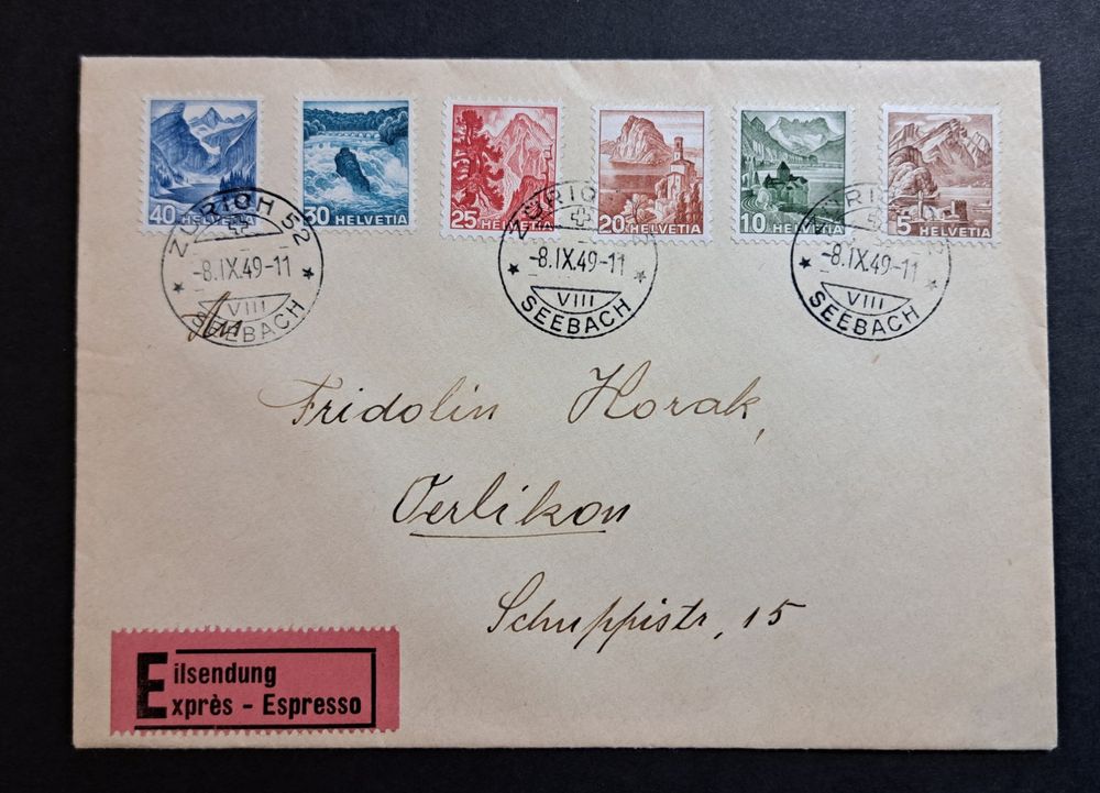 Satzbrief SBK 285 - 290 Landschaftsbilder Zürich Seebach | Kaufen auf Ricardo