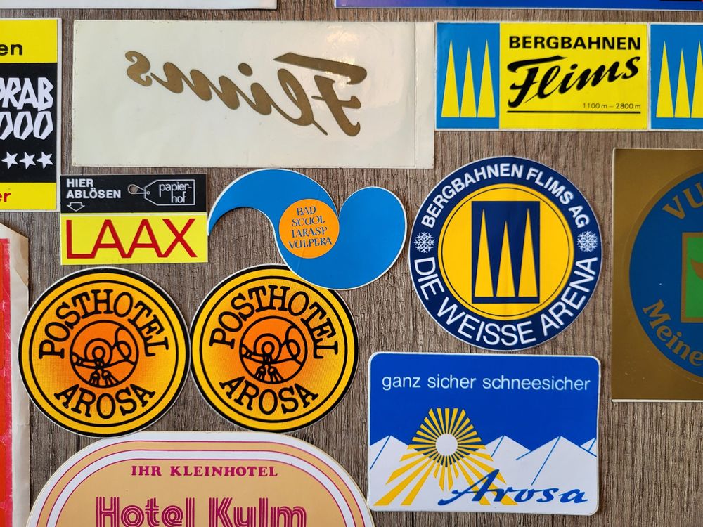 Sticker Flims Laax Falera Arosa Disentis Vulpera Grindelwald (Neu ...