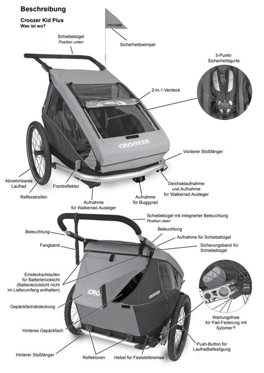 Croozer Anhänger Kid PLUS for2 | Kaufen auf Ricardo