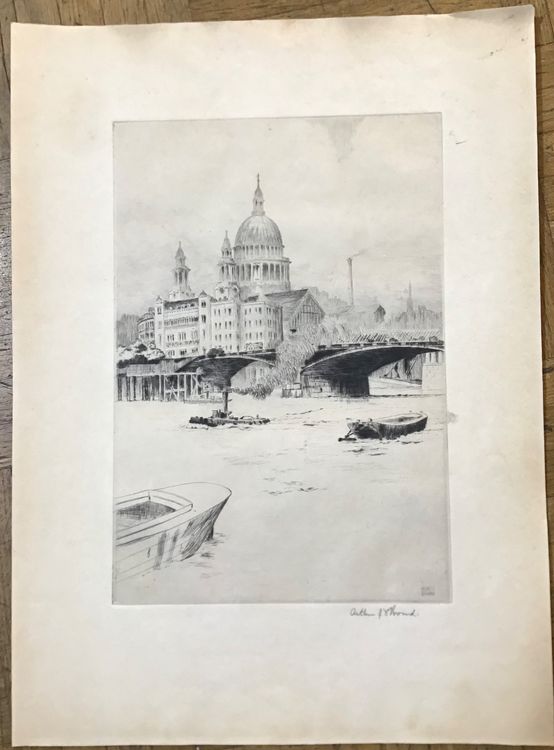 Stadt Ansicht Radierung Unleserlich Signiert | Kaufen auf Ricardo