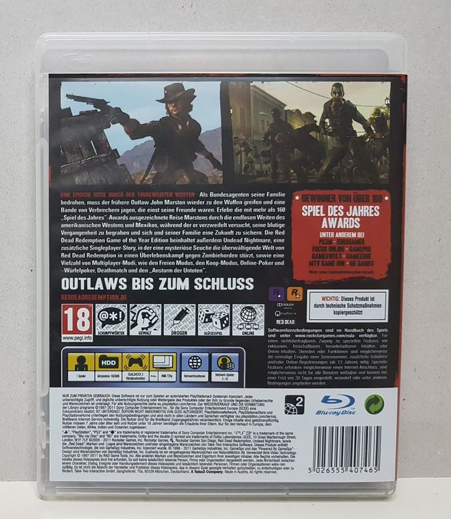 PS3 Red Dead Redemption Game Of The Year Edition (Gebraucht) in ...