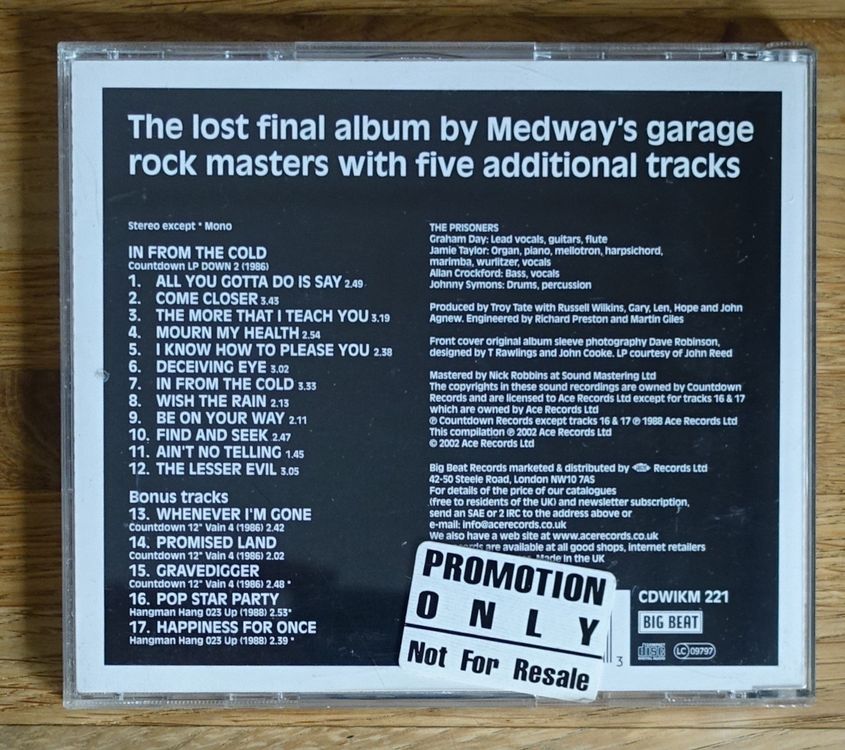 The Prisoners – In From The Cold - D9 (Gebraucht) in Sessa für CHF 4.95 ...